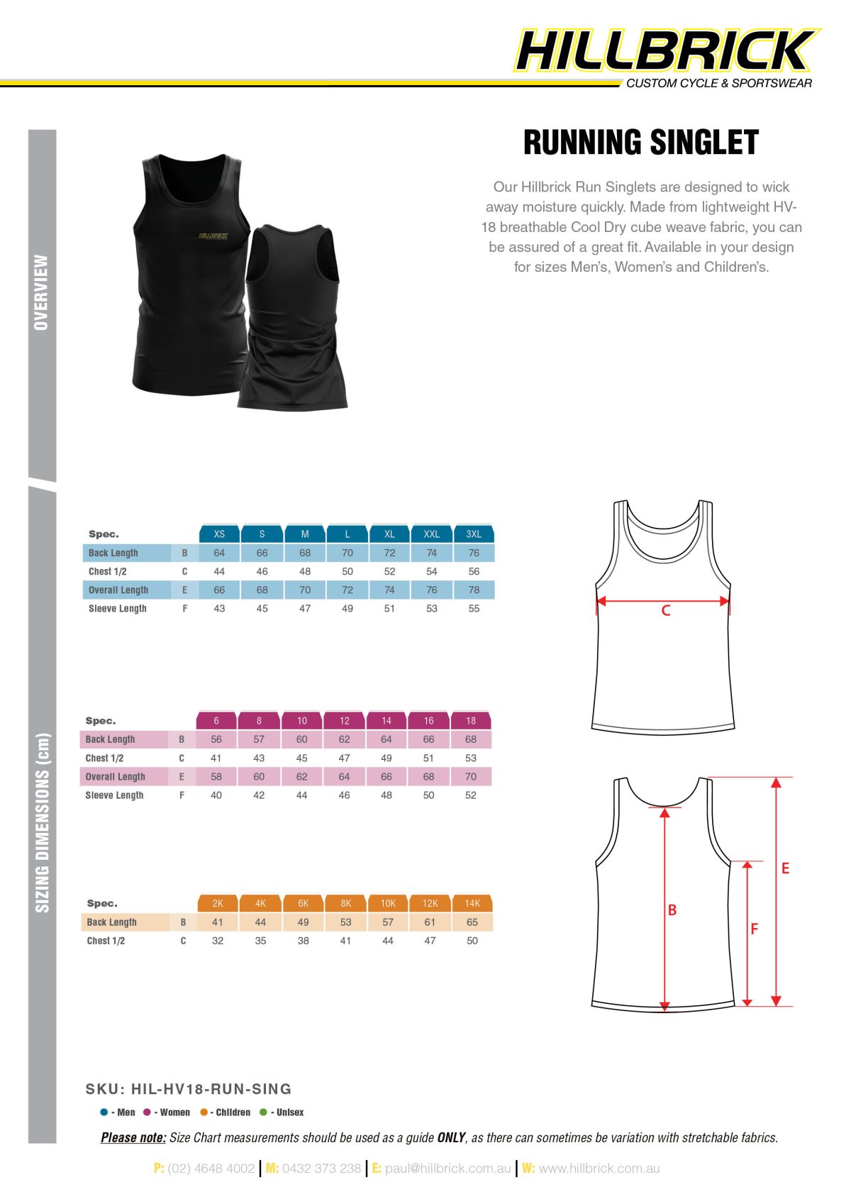 Running Singlet | Hillbrick